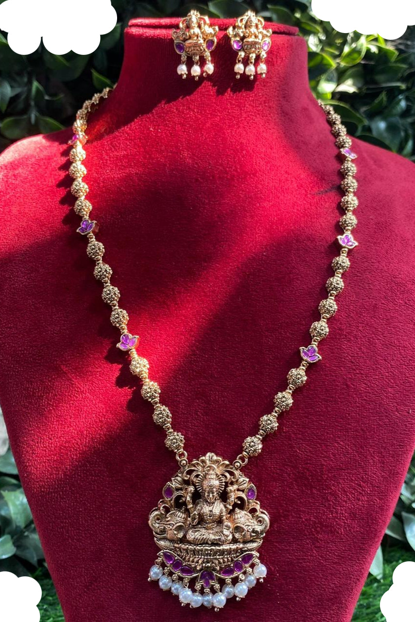 Long pure brass necklace set – SHREE VISHNU
